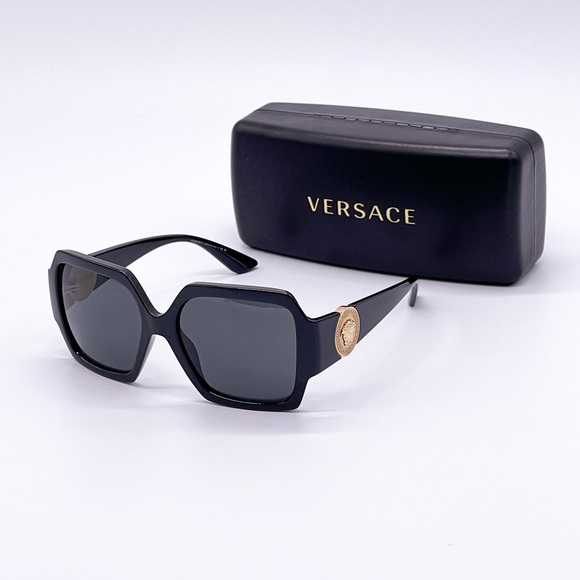 Versace | Accessories | New Versace Ve4453 Gb87 Black Square Versace ...